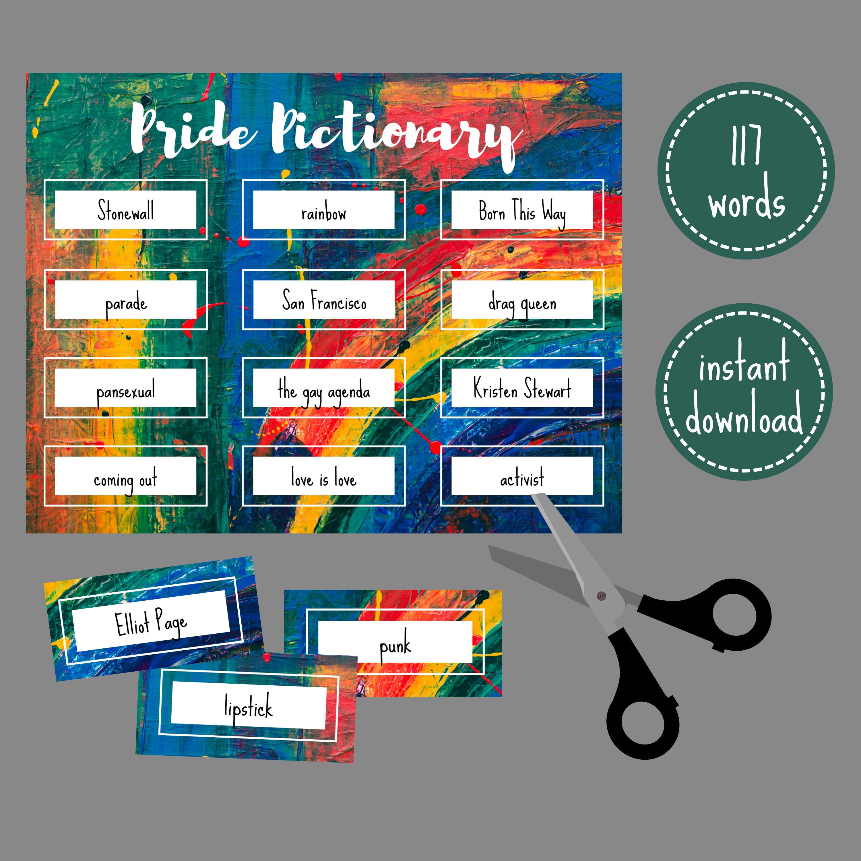 Pride Pictionary Printable Party Game LGBTQIA // Pride Month - Etsy UK