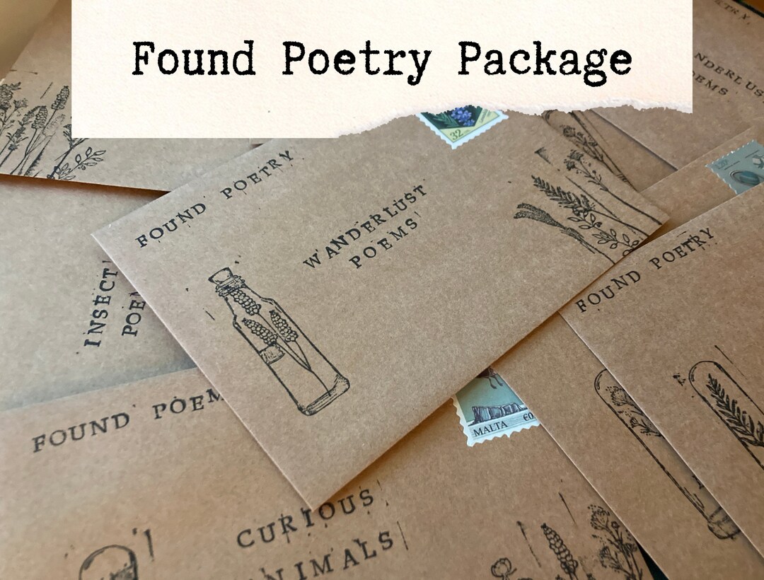 Found Poetry Package // Dark Academia Aesthetic Wall Art // Cottagecore ...