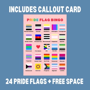 Pride Flag BINGO Printable Party Game LGBTQIA // BINGO Cards // Pride ...