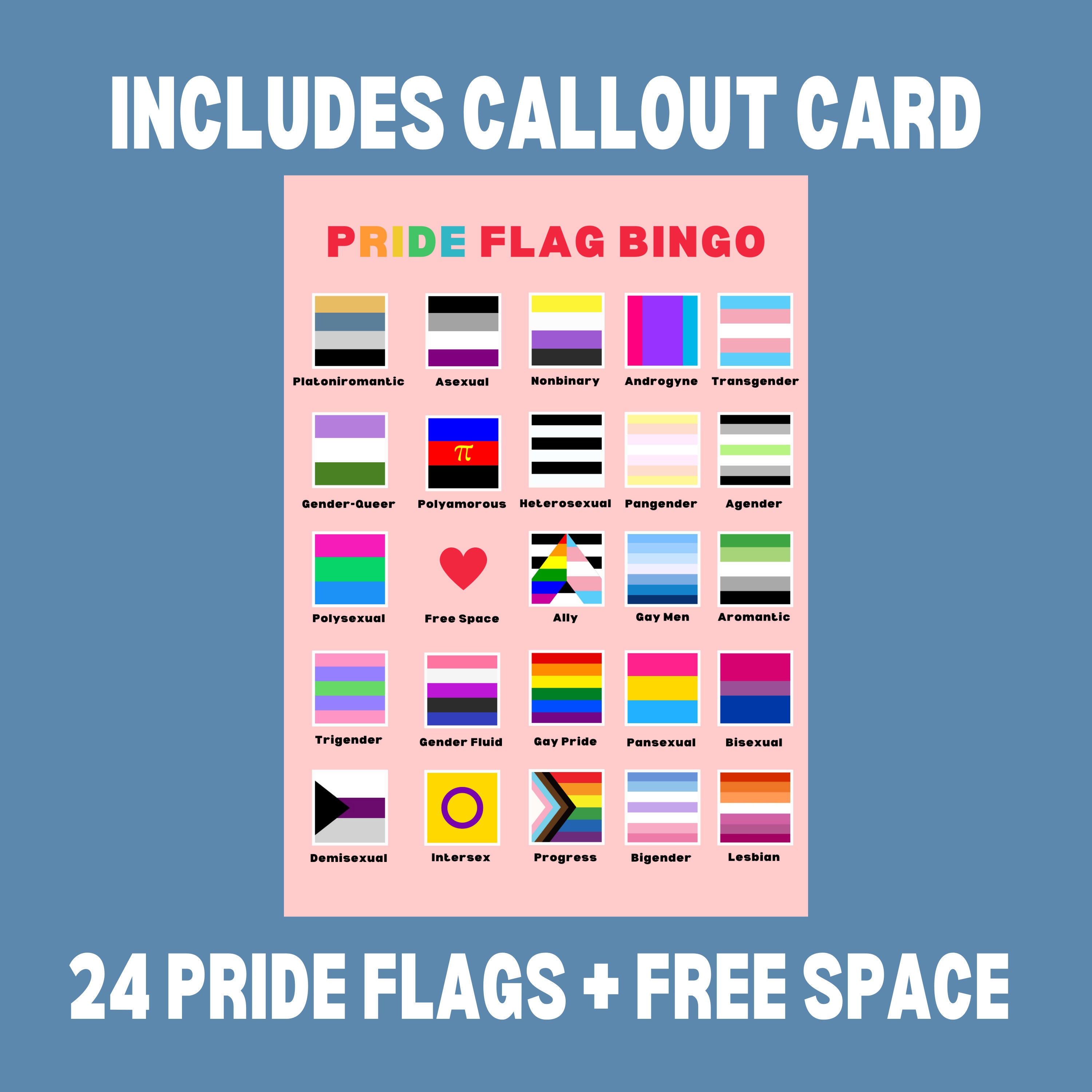Pride Flag BINGO Printable Party Game LGBTQIA // BINGO Cards - Etsy ...