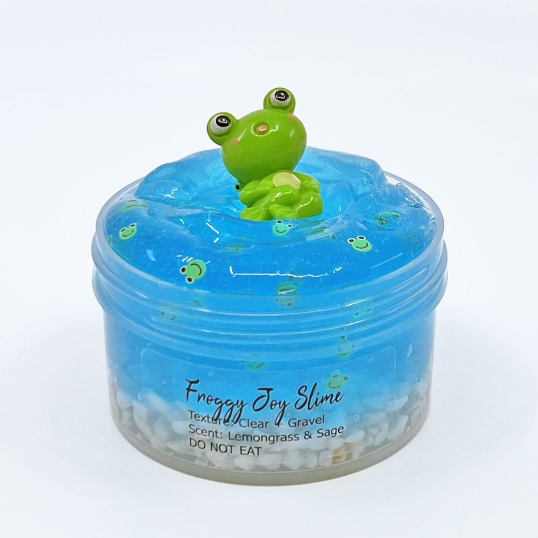 Froggy Joy Clear Gravel Crunchy Scented Slime, Artistic Rainbow Slime ...