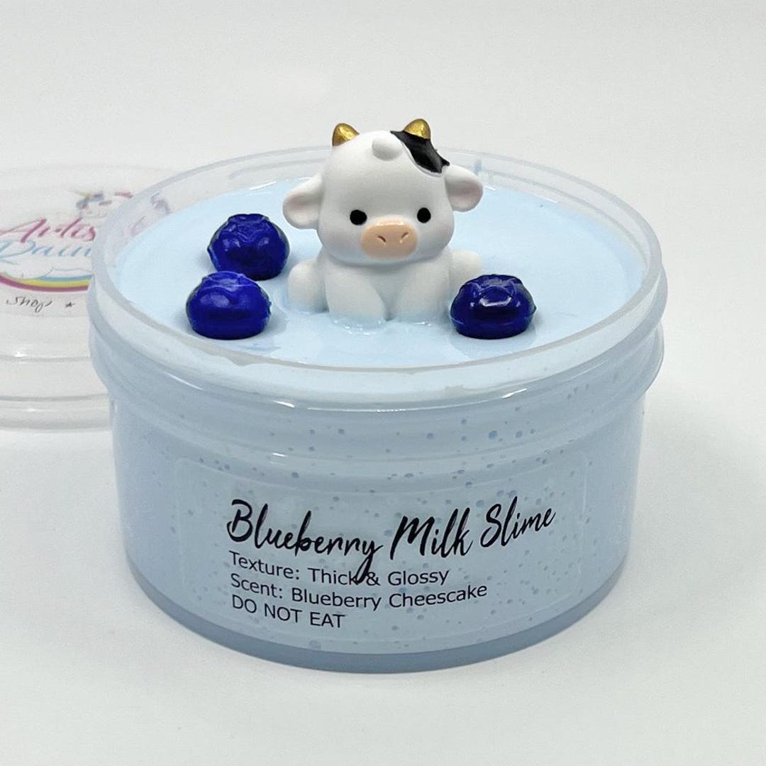 Blueberry Milk Thick and Glossy Slime, Scented Sensory Toy, Slime Shop ...