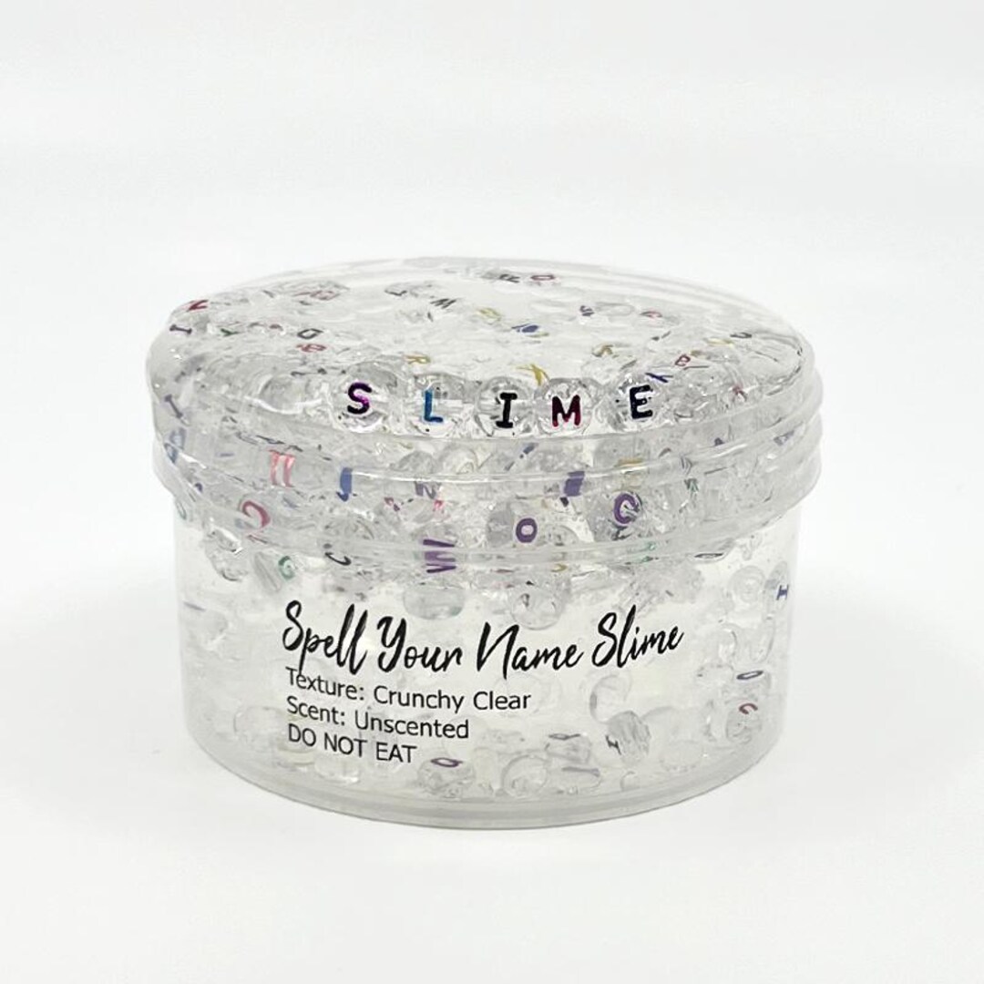 Spell Your Name Clear Crunchy Unscented Slime Artistic Rainbow Slime ...