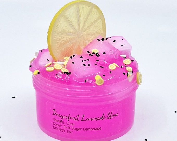 Dragonfruit Lemonade Clear and Jelly Cubes Scented Slime, Artistic ...