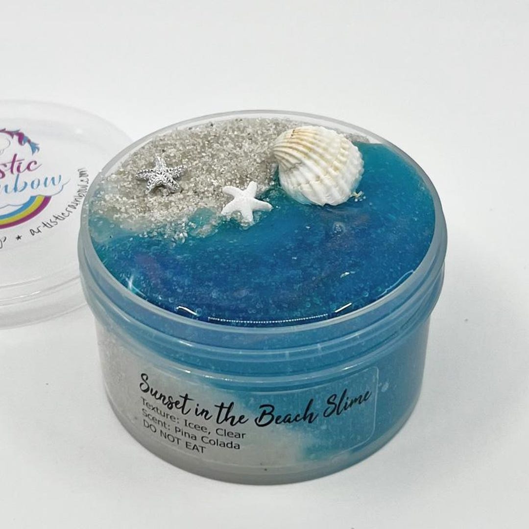 Sunset in the Beach Icee Sand Clear Slime, Pina Colada Scented Slime ...