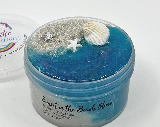 Sunset in the Beach Icee Sand Clear Slime, Pina Colada Scented Slime ...