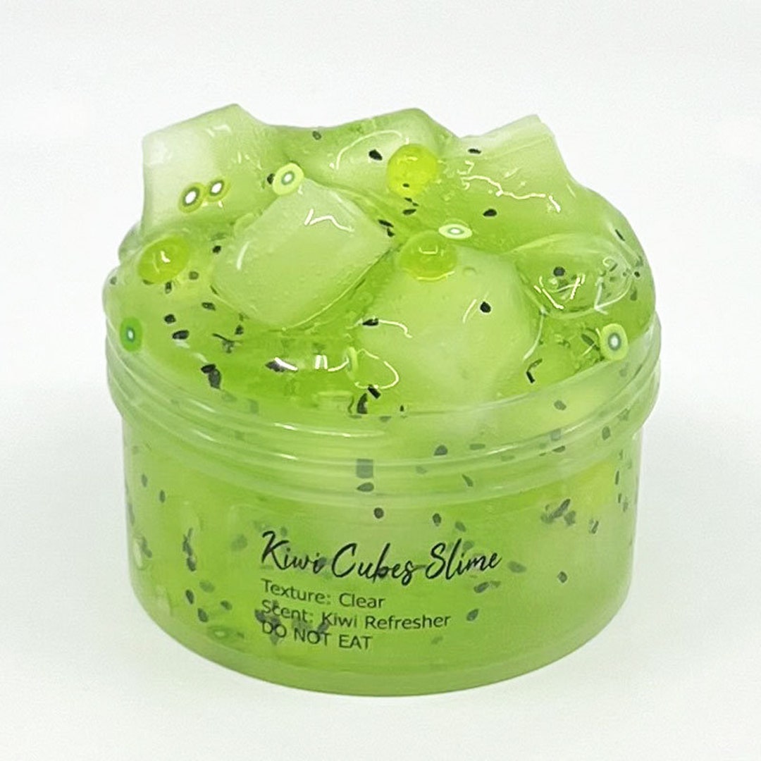 Kiwi Cubes Scented Slime, Clear Slime, Artistic Rainbow, Slime Shop - Etsy