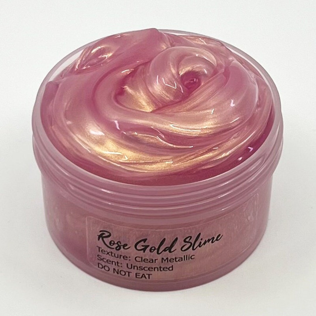 Rose Gold Pigment Metallic Clear Unscented Slime, Artistic Rainbow ...