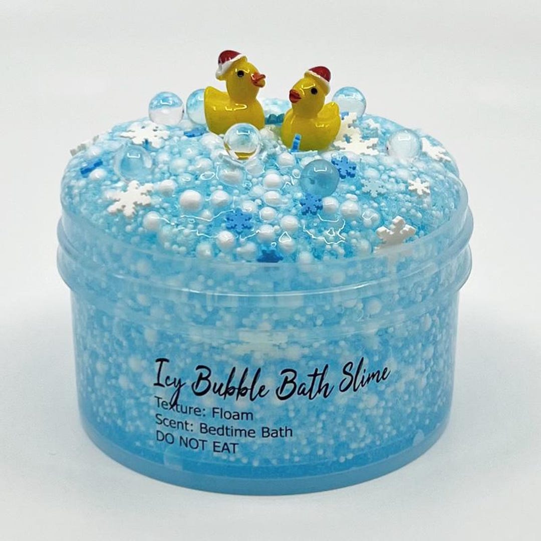 Icy Bubble Bath Floam Slime, Christmas Edition, Slime, Sensory ...