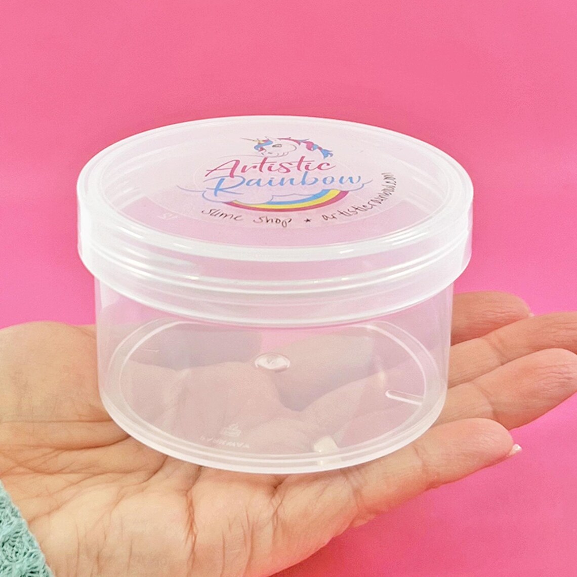 Airtight Clear Plastic Slime Container: Empty Reusable Storage Jar ...