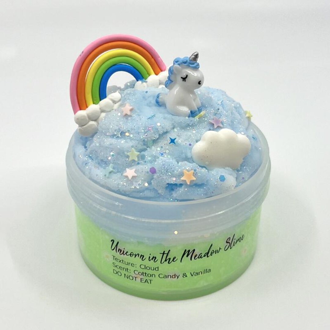 Unicorn in the Meadow Cloud Scented Slime Artistic Rainbow Slime Shop ...