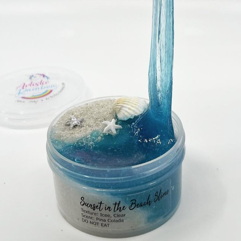 Sunset in the Beach Icee Sand Clear Slime, Pina Colada Scented Slime ...