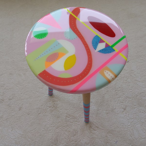 Painted Round Table - Etsy