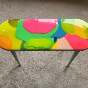Unusual Pink Funky Colorful 3D Side Nesting Resin Coffee Tables ...