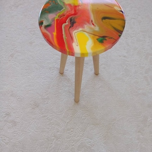 Orange Resin Coffee Table Plant Stand, Plant Lover Gift, Bedside Green ...
