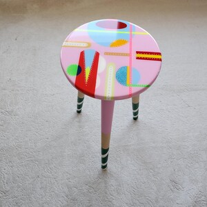 Pink Resin Coffee Table: Funky Geometric Accent Table With Painted Legs ...