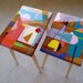 Colorful Funky Resin Side End Tables Unique Pink Blue - Etsy