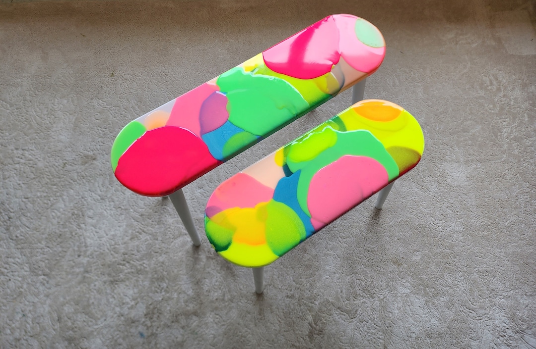 Unusual Pink Funky Colorful 3D Neon Side Quirky Resin Coffee Tables ...