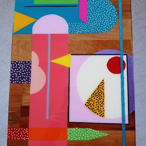 Colorful Funky Resin Side End Tables Unique Pink Blue - Etsy