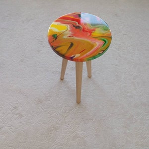 Orange Resin Coffee Table Plant Stand, Plant Lover Gift, Bedside Green ...