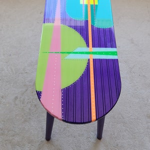 Unusual Oval Purple Funky Colorful Side Resin Coffee Table, Maximalist ...