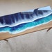 Natural Ocean Wave Blue Resin Beach Side Table Wooden Sea - Etsy