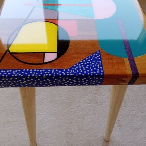 Colorful Funky Resin Side End Tables Unique Pink Blue - Etsy
