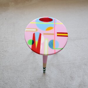 Pink Resin Coffee Table: Funky Geometric Accent Table With Painted Legs ...