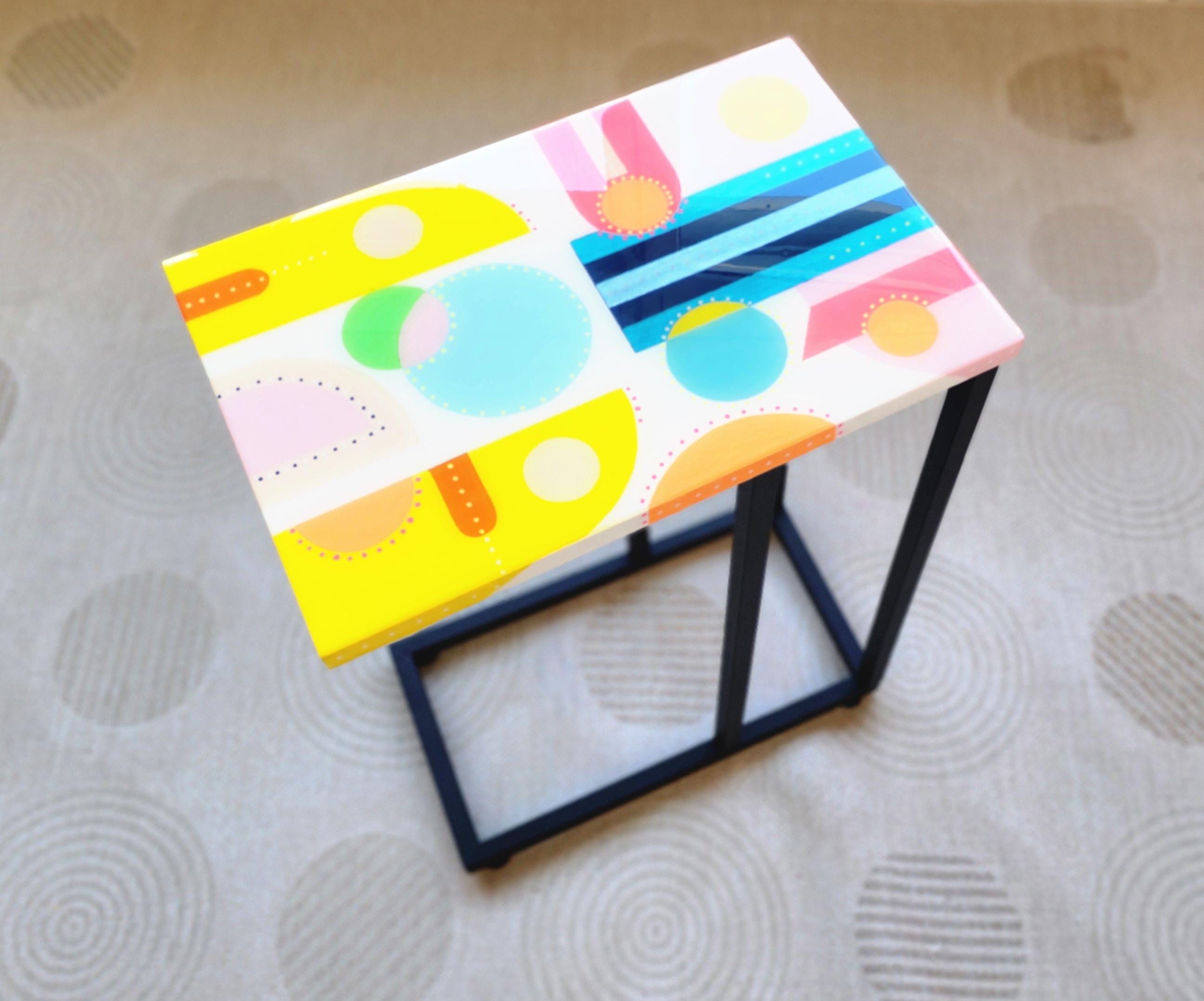 Memphis Milano Style Resin Couch Table: Pop Art C-shape Laptop Stand - Etsy