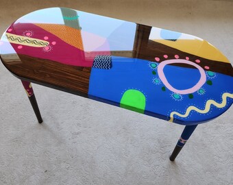 Resin Coffee Table With Embedded Flowers and Metal Leg - Etsy