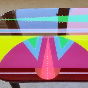 Rainbow Abstract Epoxy Resin Pop Art Side Table, Kitsch Coffee Table ...