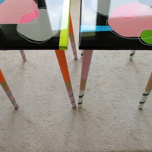 Abstract Colorful Funky Pop Art Side End Resin Coffee Tables,modern ...