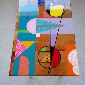 Colorful Funky Resin Side End Tables Unique Pink Blue - Etsy