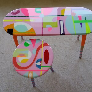 Unusual Pink Funky Colorful Side Nesting Resin Coffee Tables ...