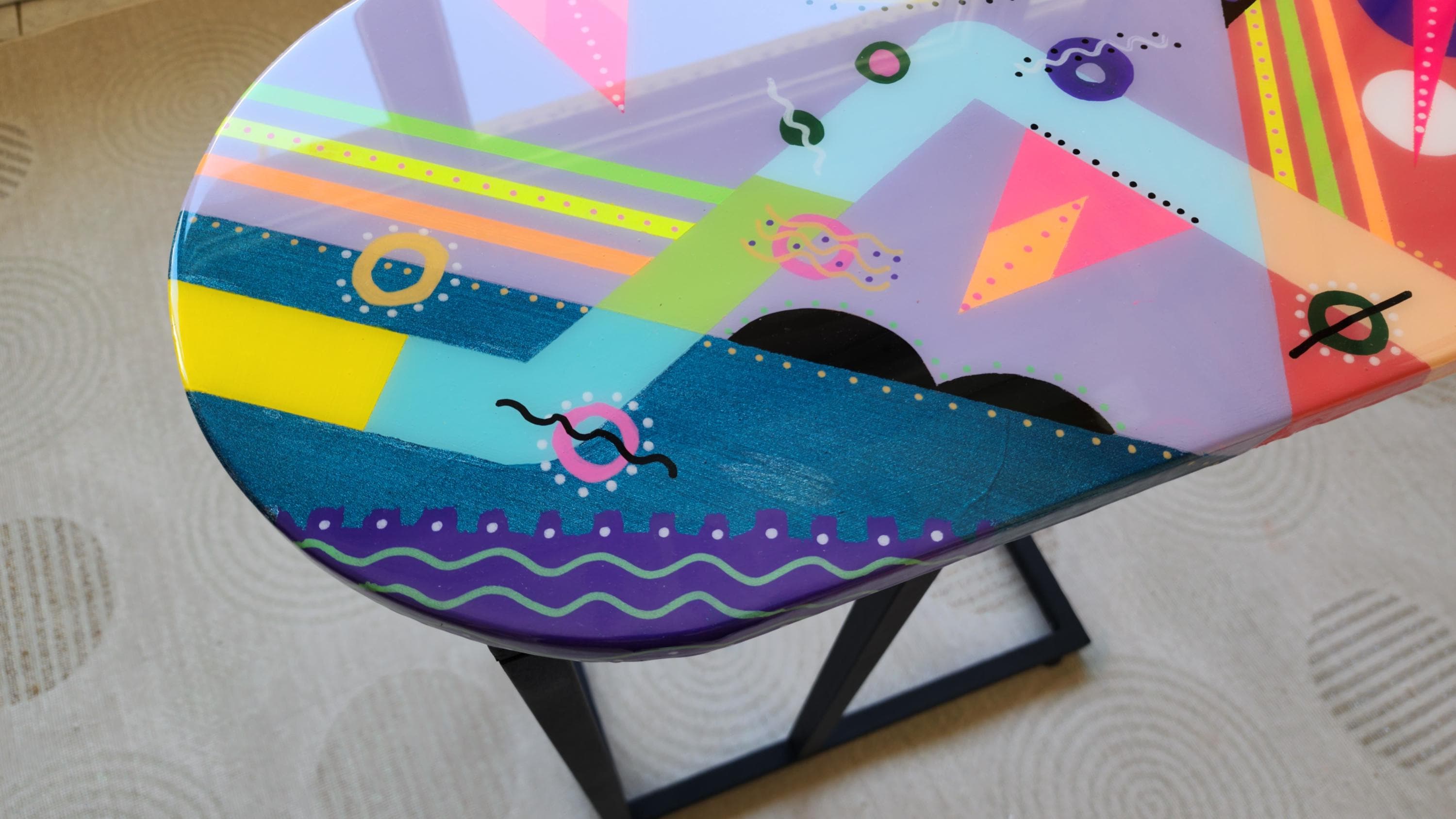 Handmade Colorful Epoxy Resin C Table: Sofa Laptop Stand - Etsy