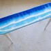 Round Ocean Wave Resin Side Coffee Table, Unique Wood Bedside Sofa End ...