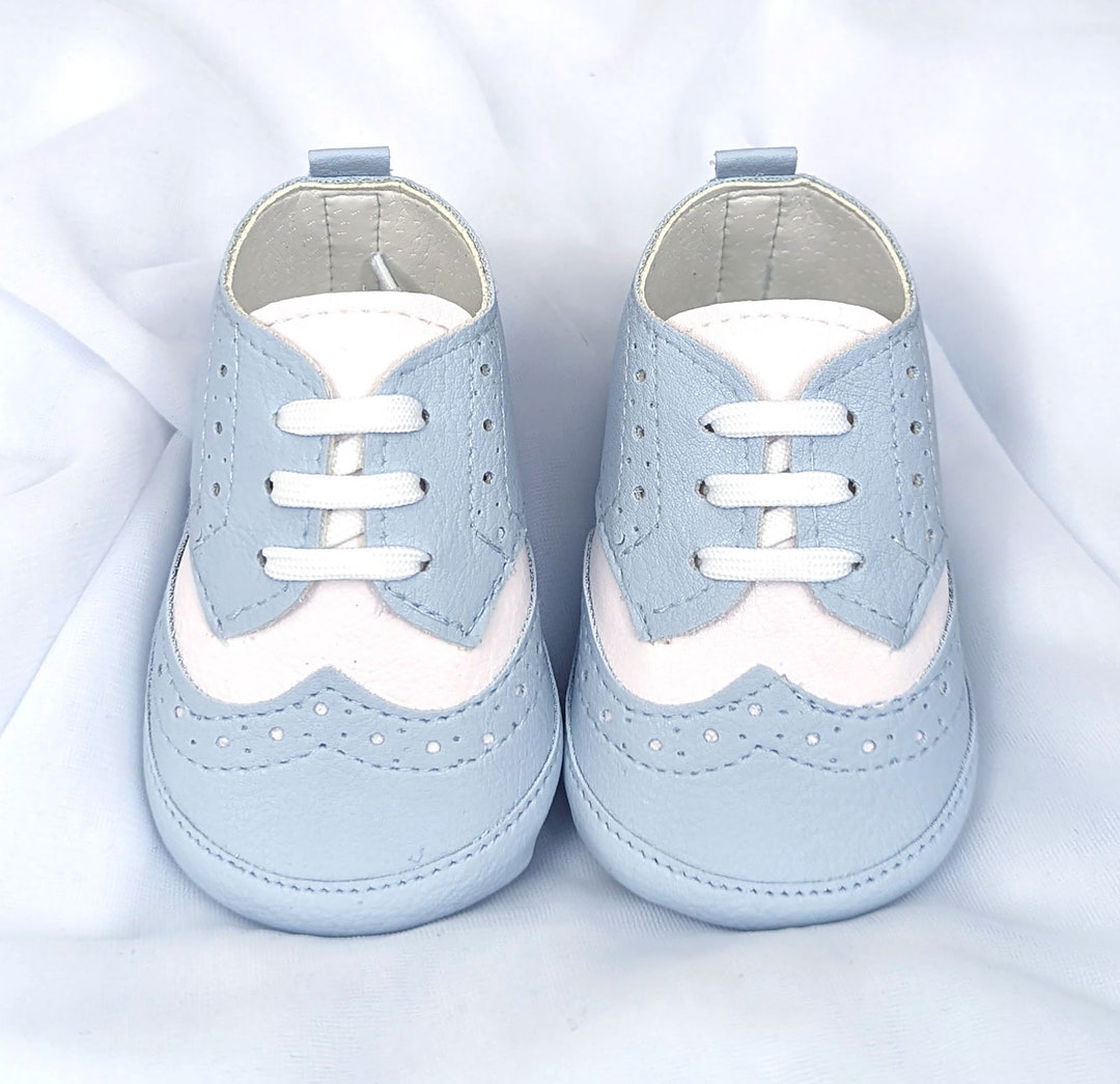 Baby BOYS Faux Leather Pram Cot Shoes Booties Christening Boys Wedding ...