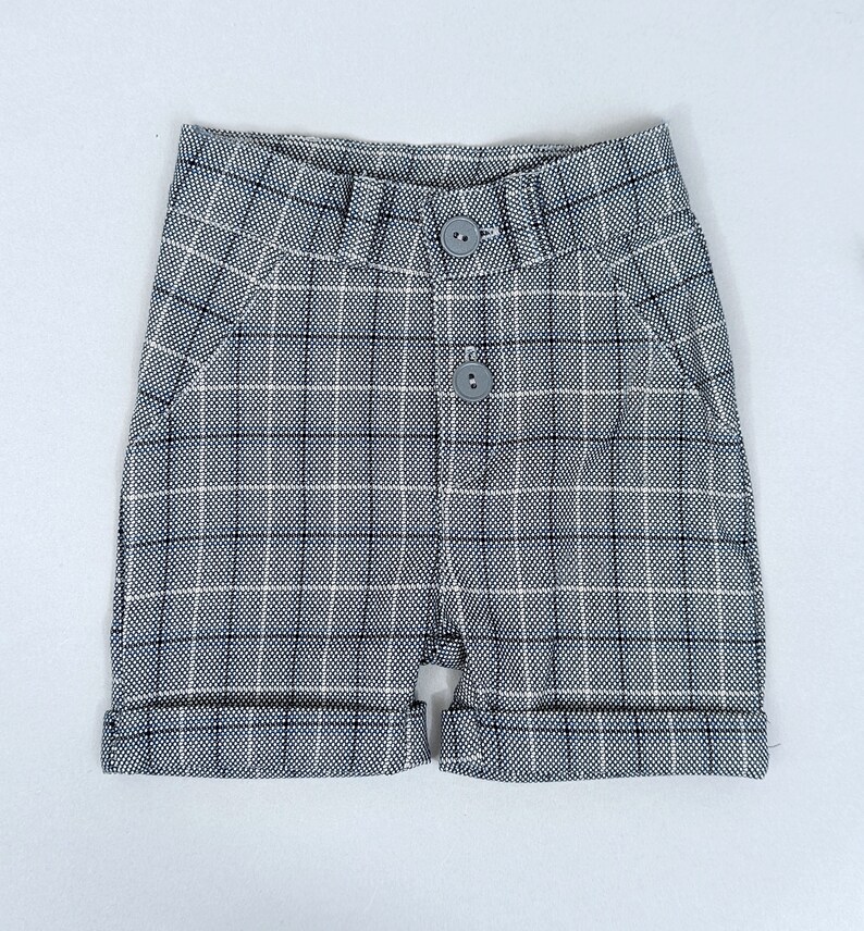 Boys 5pcs Grey Checker Formal Outfit Set With Shorts Summer - Etsy
