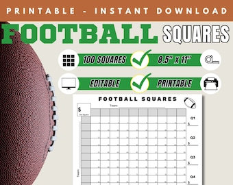 50 Squares Game Blank Template for Fundraisers Sports Games - Etsy