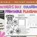 Mother's Day Printable Placemat Coloring Activity Sheet | About Mom ...