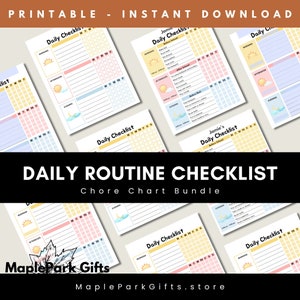 My Chores Checklist Printable Daily Routine Chart for Kids | Editable ...