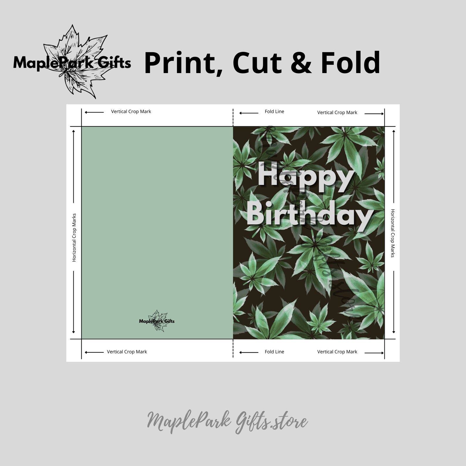 420 Marijuana Printable Happy Birthday Card Stoner Gift Pot Leaf ...