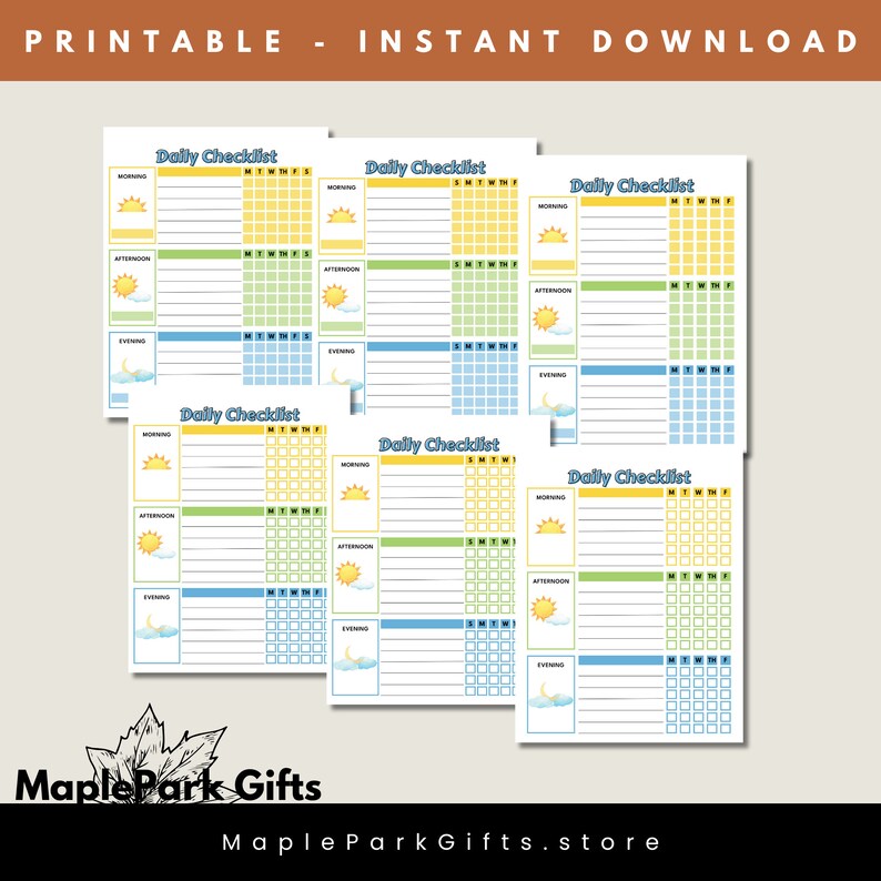 My Chores Checklist Printable Daily Routine Chart for Kids | Editable ...