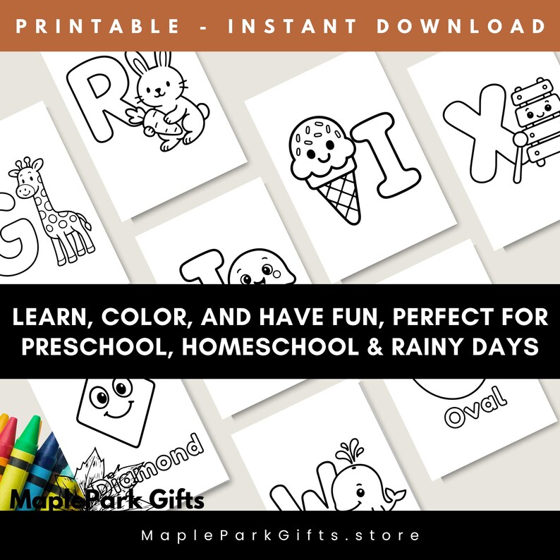 Preschool Alphabet Numbers Shapes Coloring Pages | Kids Educational ...