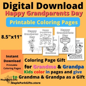 Happy Grandparents Day Grandma and Grandpa | Coloring Pages for Kids ...