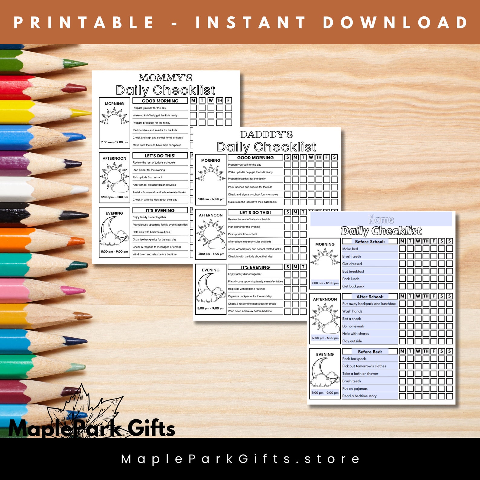 My Chores Coloring Page Checklist Printable Daily Routine Chart for ...