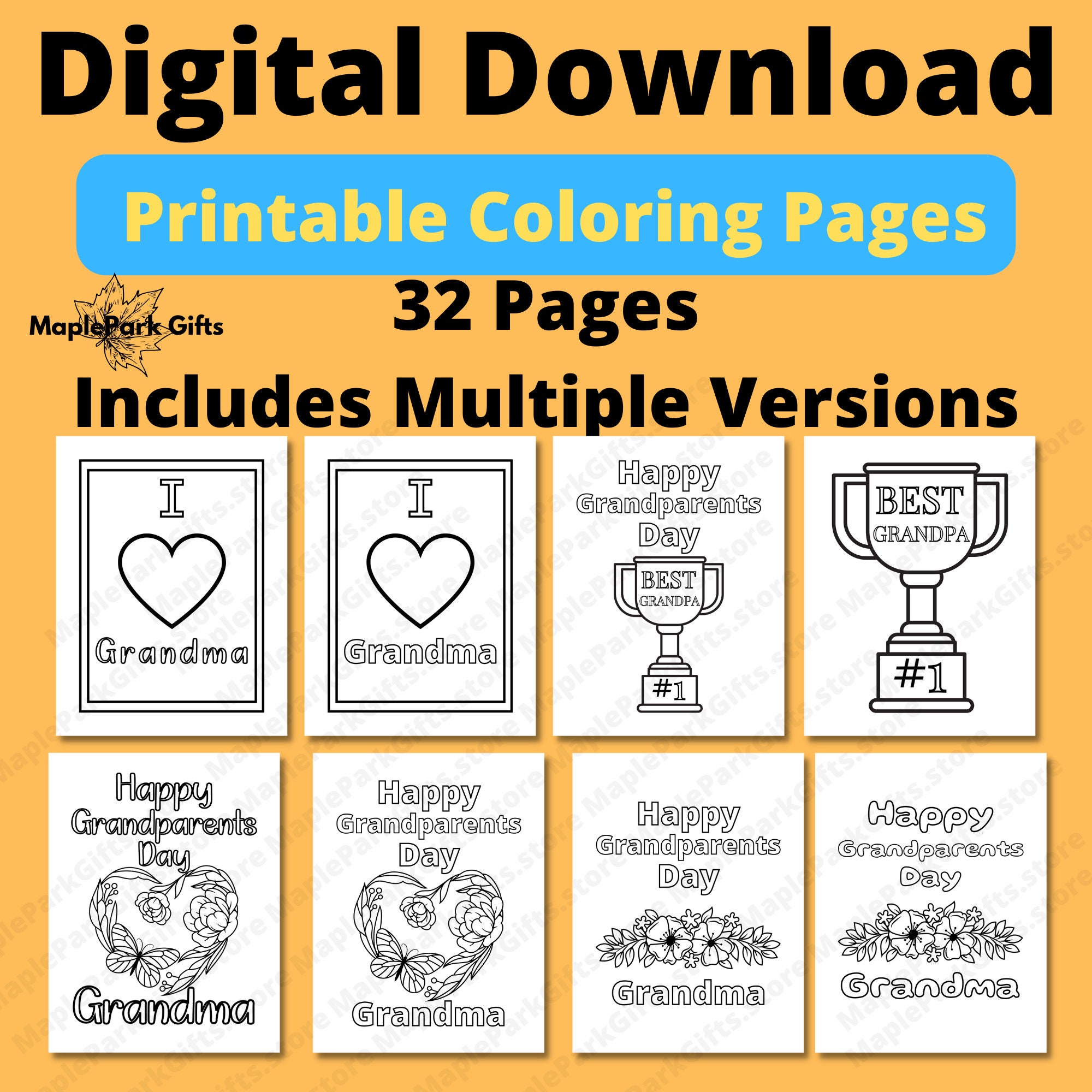 Happy Grandparents Day Grandma and Grandpa | Coloring Pages for Kids ...