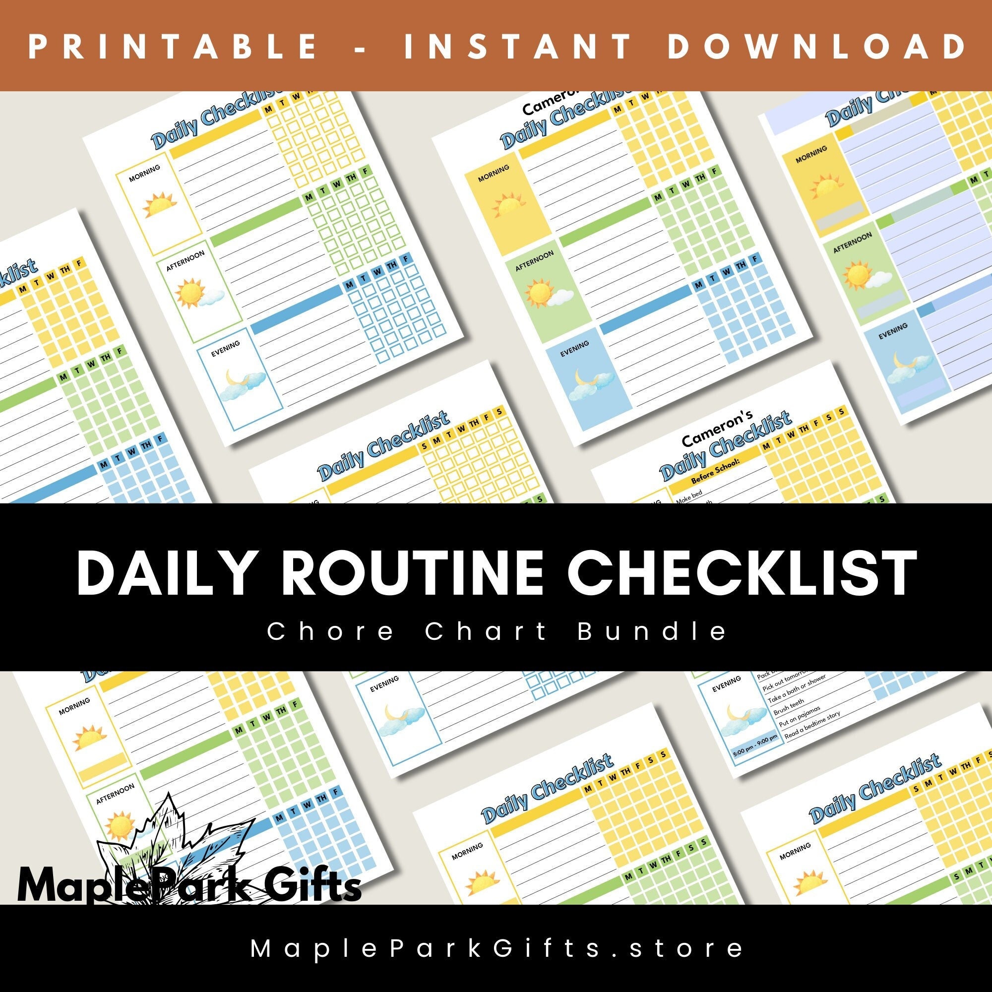 My Chores Checklist Printable Daily Routine Chart for Kids | Editable ...