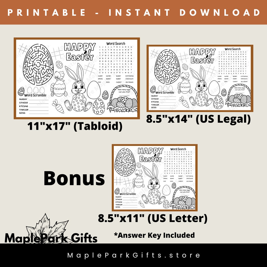 Easter Printable Placemat Coloring Activity Sheet | Easter Party ...