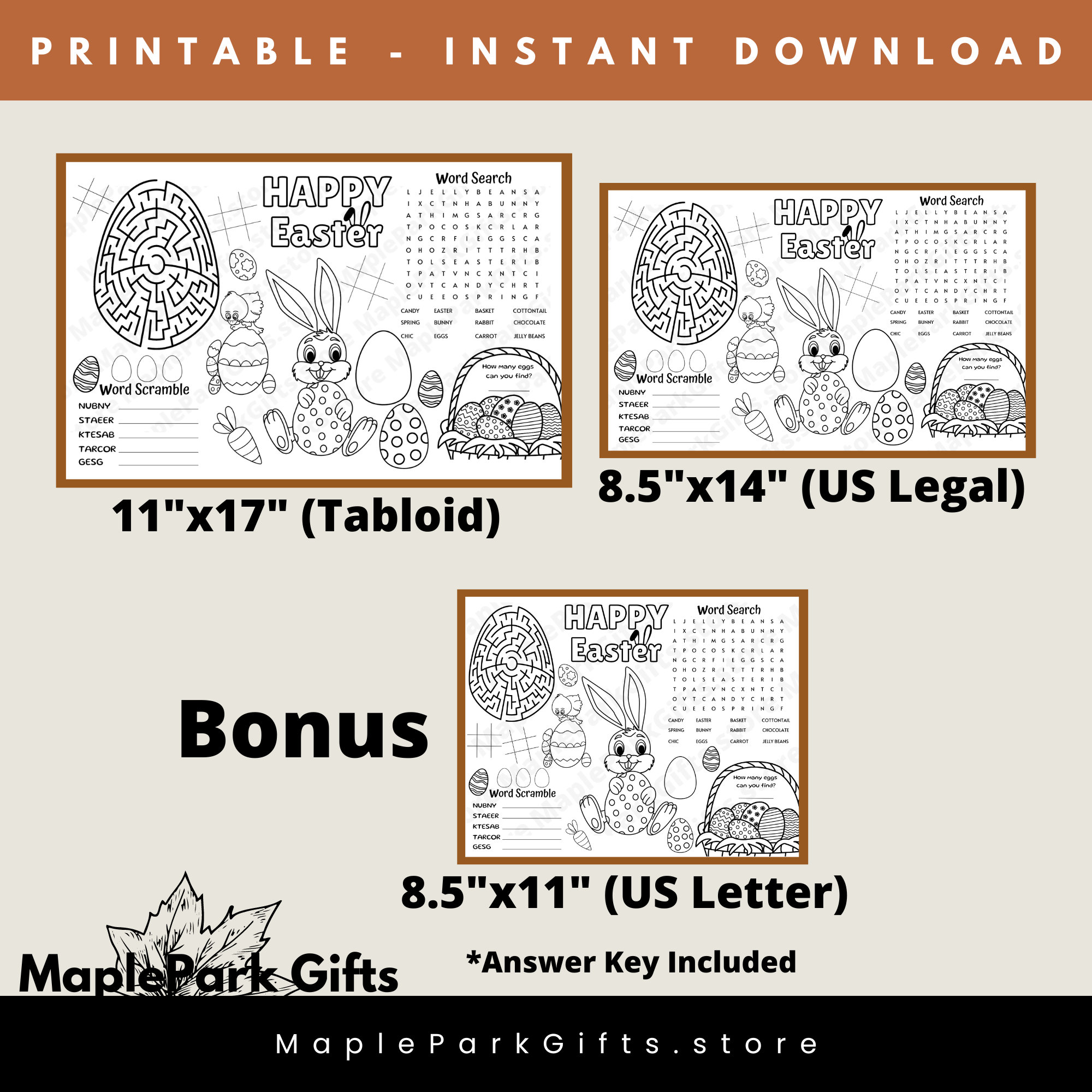 Easter Printable Placemat Coloring Activity Sheet | Easter Party ...